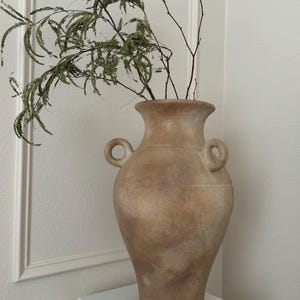 Larg Vintage Pot Aged Artisan Earthenware Stone Vessel Aged Stone Look ...