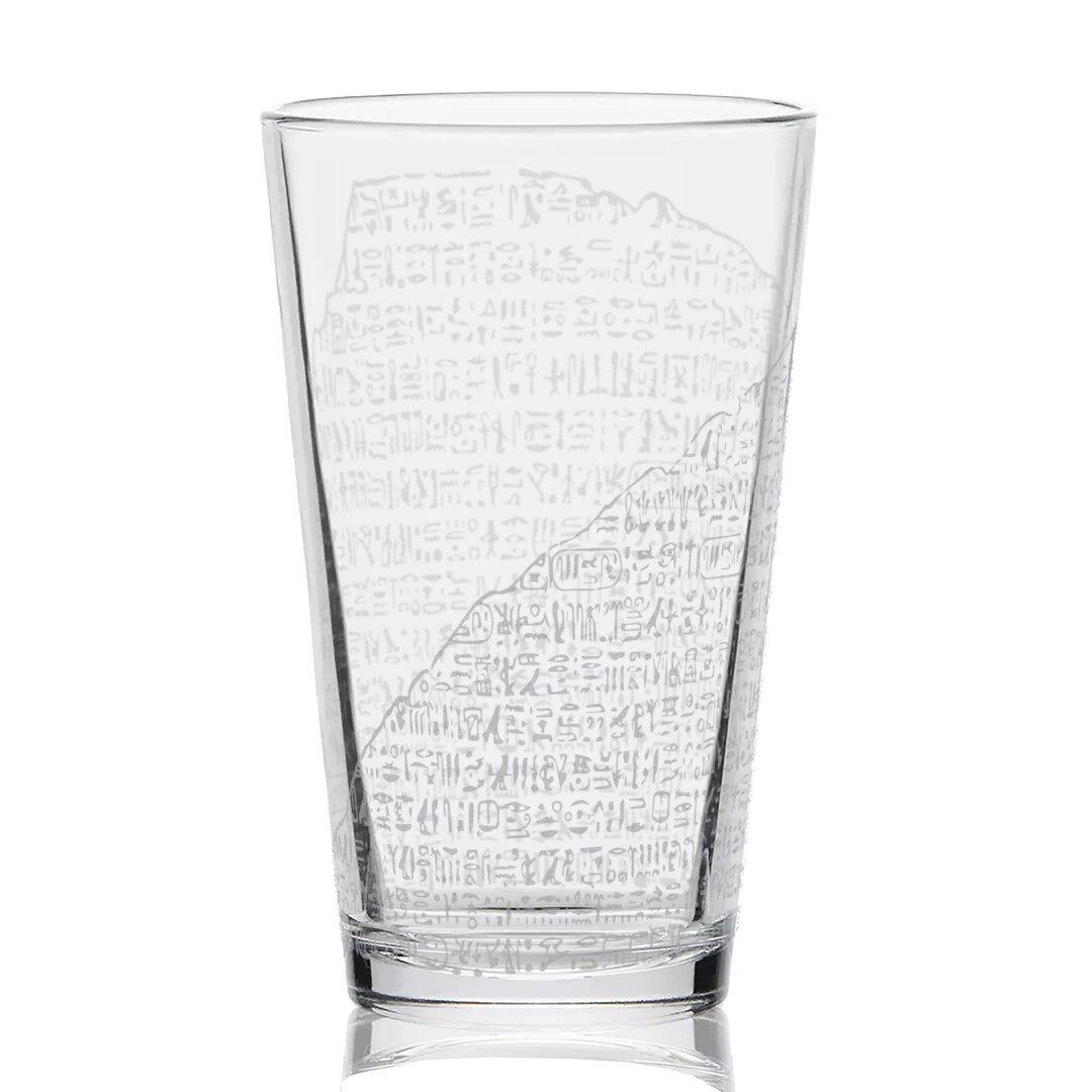 ROSETTA STONE Engraved 16oz Pint Glass Ancient Artifact Laser Etched ...