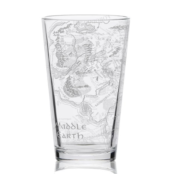 Middle Earth Map Pint Glass - Etsy