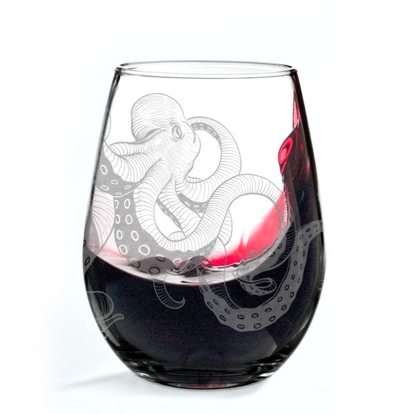 Octopus Wine Glass - Etsy
