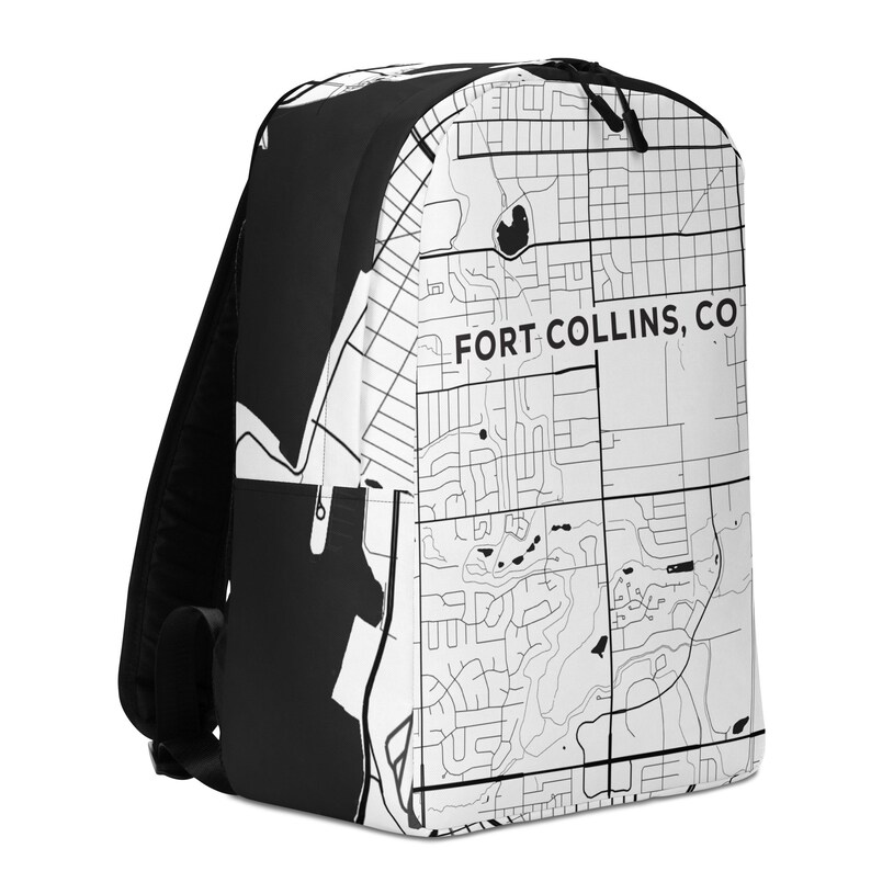 FORT COLLINS City Street Map Minimalist Backpack Urban Explorer Travel ...