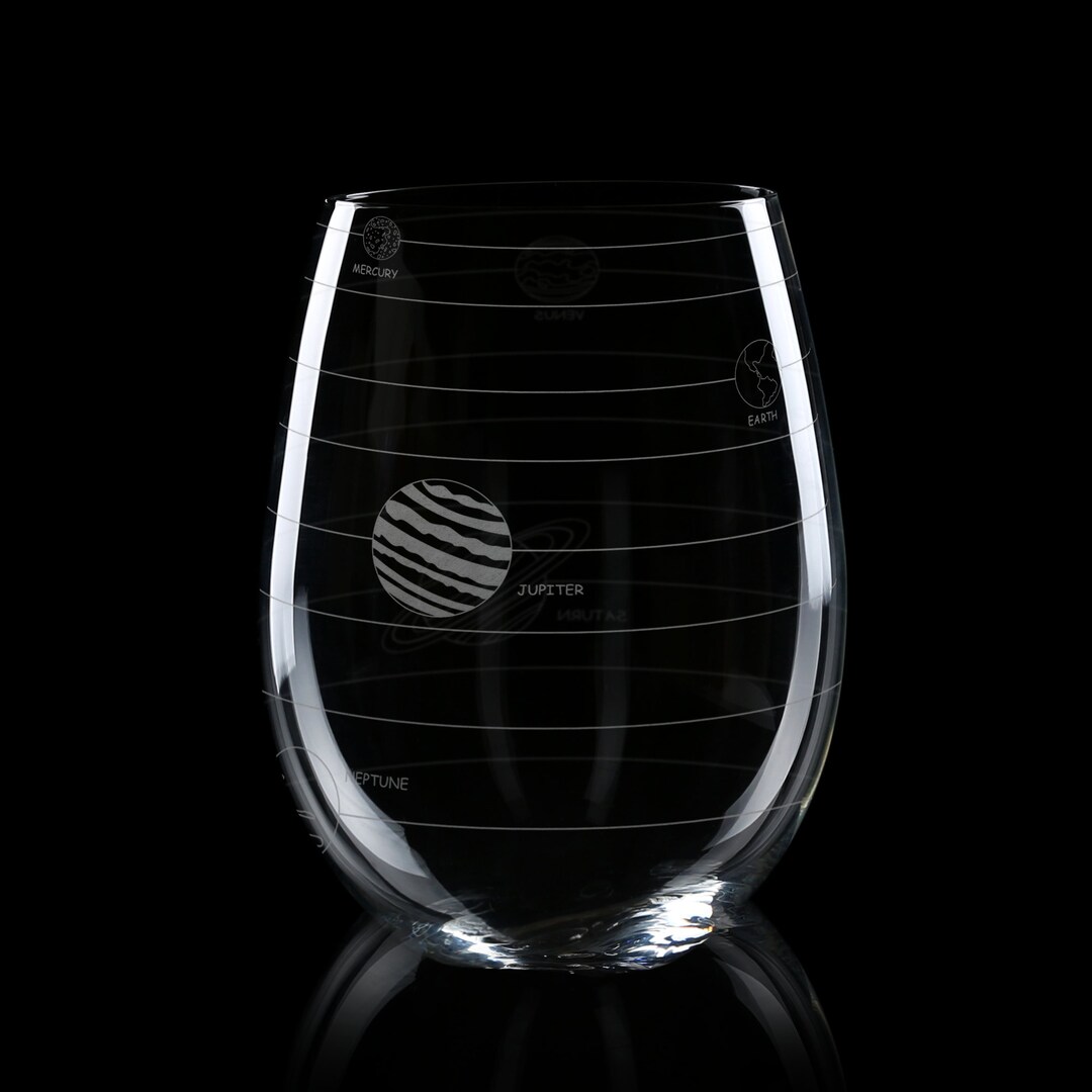 SOLAR SYSTEM Engraved 17oz Wine Glass | Celestial Wonder Astronomy Gift ...