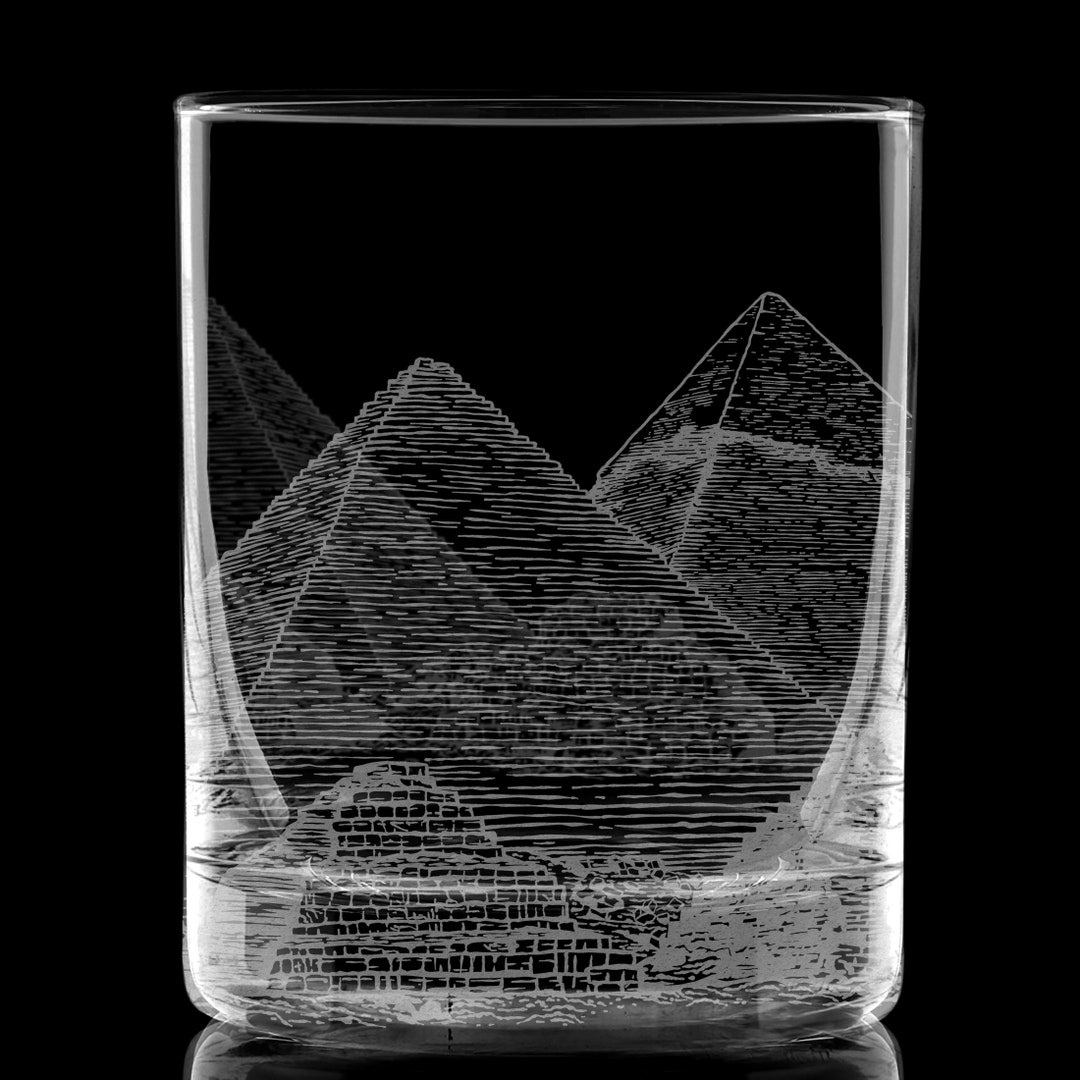 PYRAMIDS OF GIZA Engraved 11oz Rocks Glass | Majestic Symbol of Ancient ...