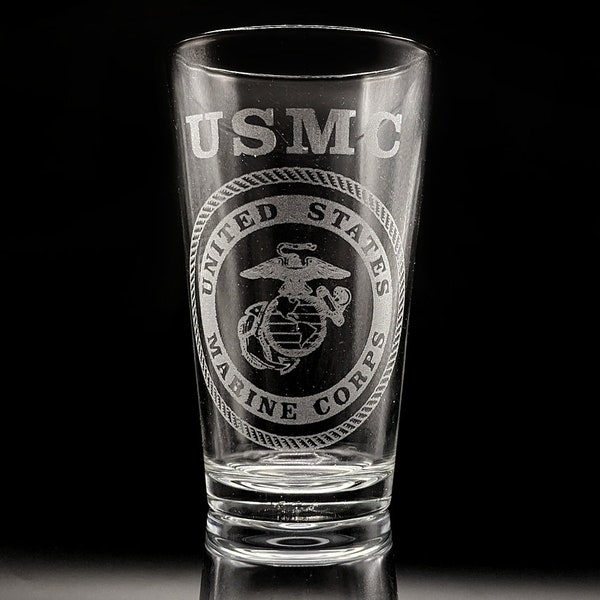 Navy Pint Glass Etsy