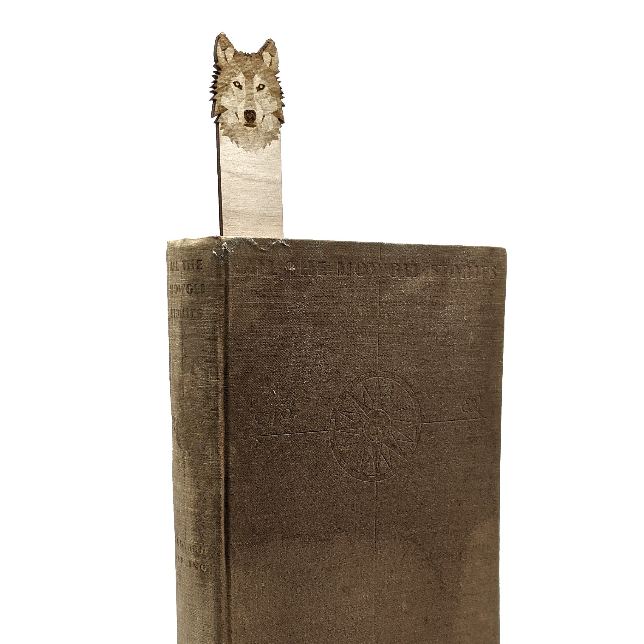 WOLF Engraved Bookmark | 1/8" Baltic Birch | Reader Wildlife Animal ...