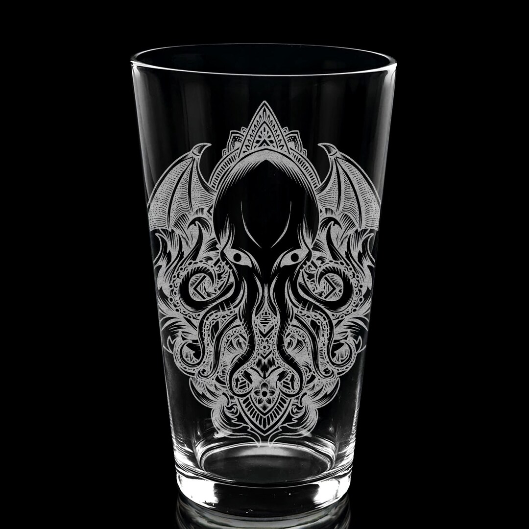 CTHULHU Engraved 16oz Pint Glass | Legends Creatures HP Lovecraft ...