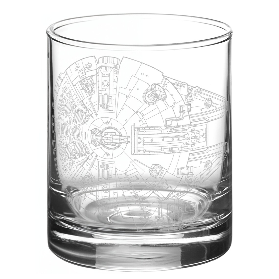 MILLENNIUM FALCON Engraved 11oz Rocks Glass Great Christmas Gift for ...