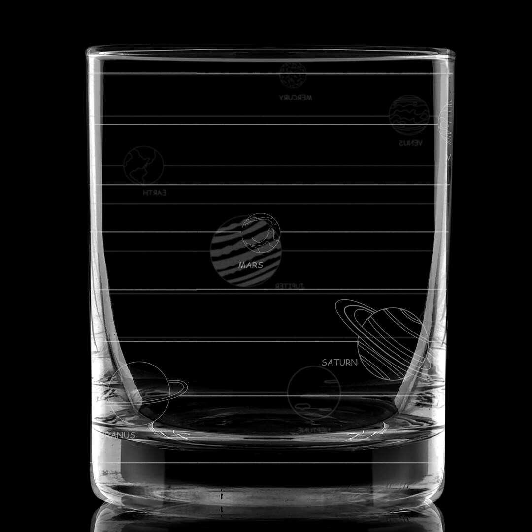 SOLAR SYSTEM Engraved 11oz Rocks Glass | Celestial Wonder Astronomy ...
