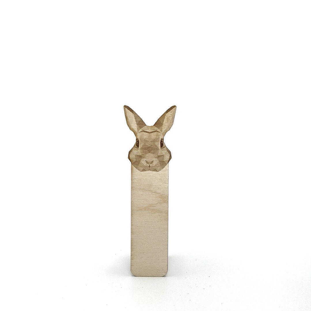 RABBIT Engraved Bookmark | 1/8" Baltic Birch | Reader Wildlife Animal ...