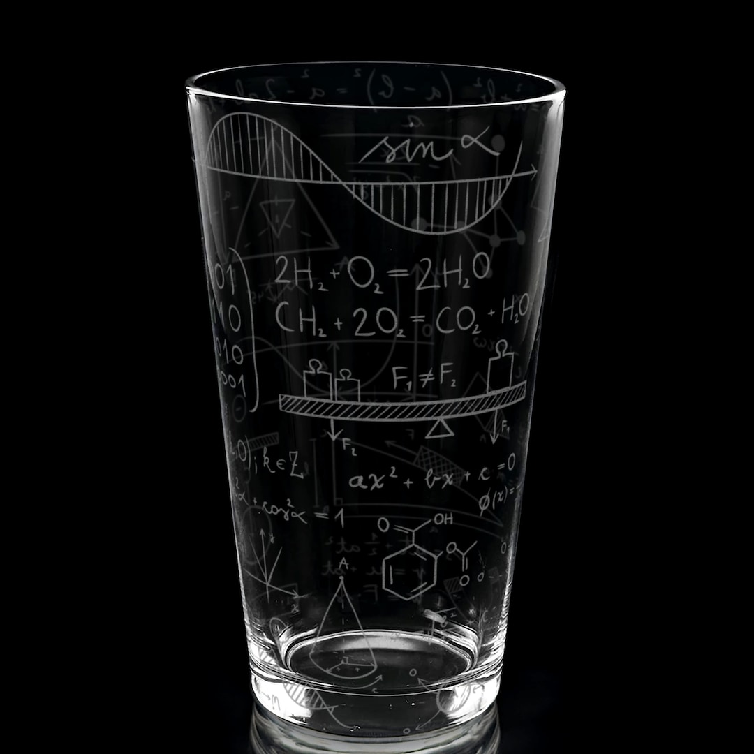 SCIENCE EQUATION Engraved 16oz Pint Glass | Formulas School College ...