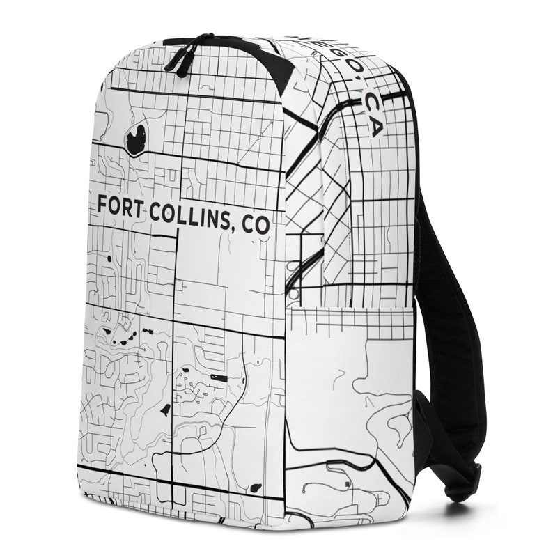 FORT COLLINS City Street Map Minimalist Backpack Urban Explorer Travel ...