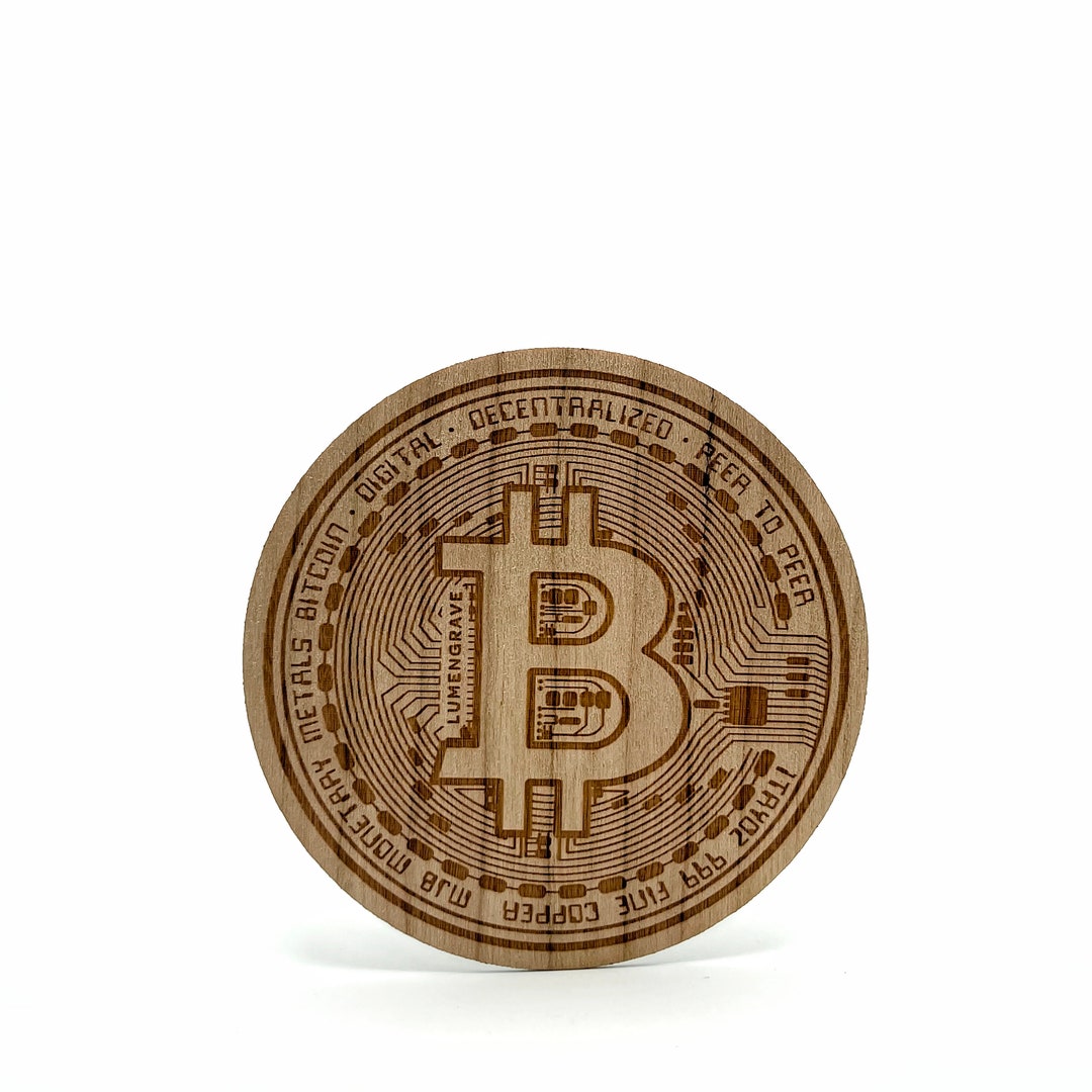 BITCOIN Wood Stickers | BTC Wood Sticker: Crypto Craft - Engraved Decal ...