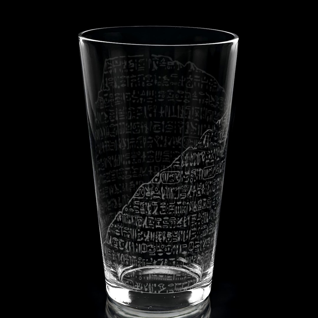 ROSETTA STONE Engraved 16oz Pint Glass | Ancient Artifact Laser Etched ...