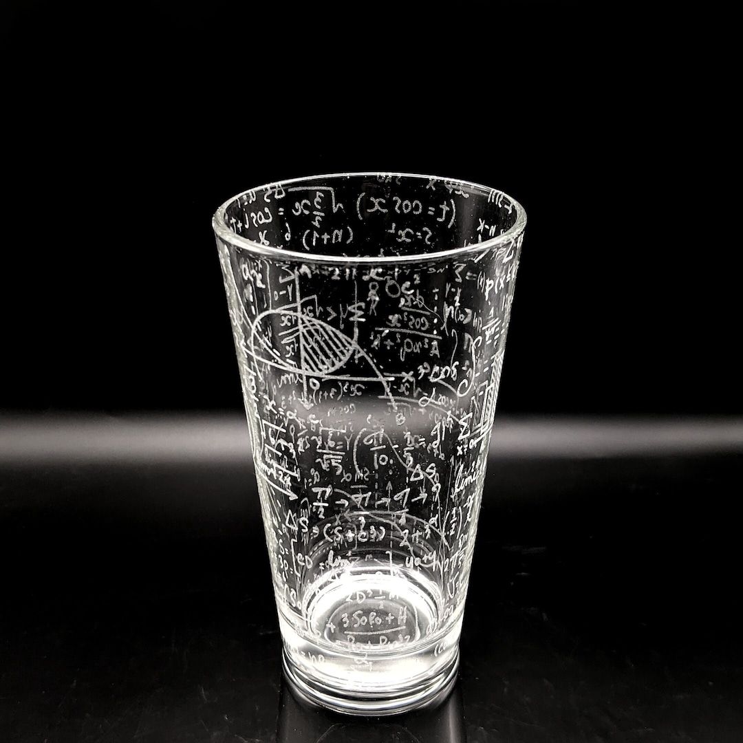 MATH EQUATIONS Engraved 16oz Pint Glass Formulas School College History ...