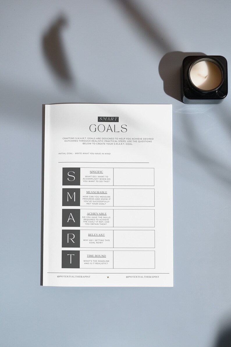 SMART Goal Planner Printable, Mental Health Printable, Mental Health ...