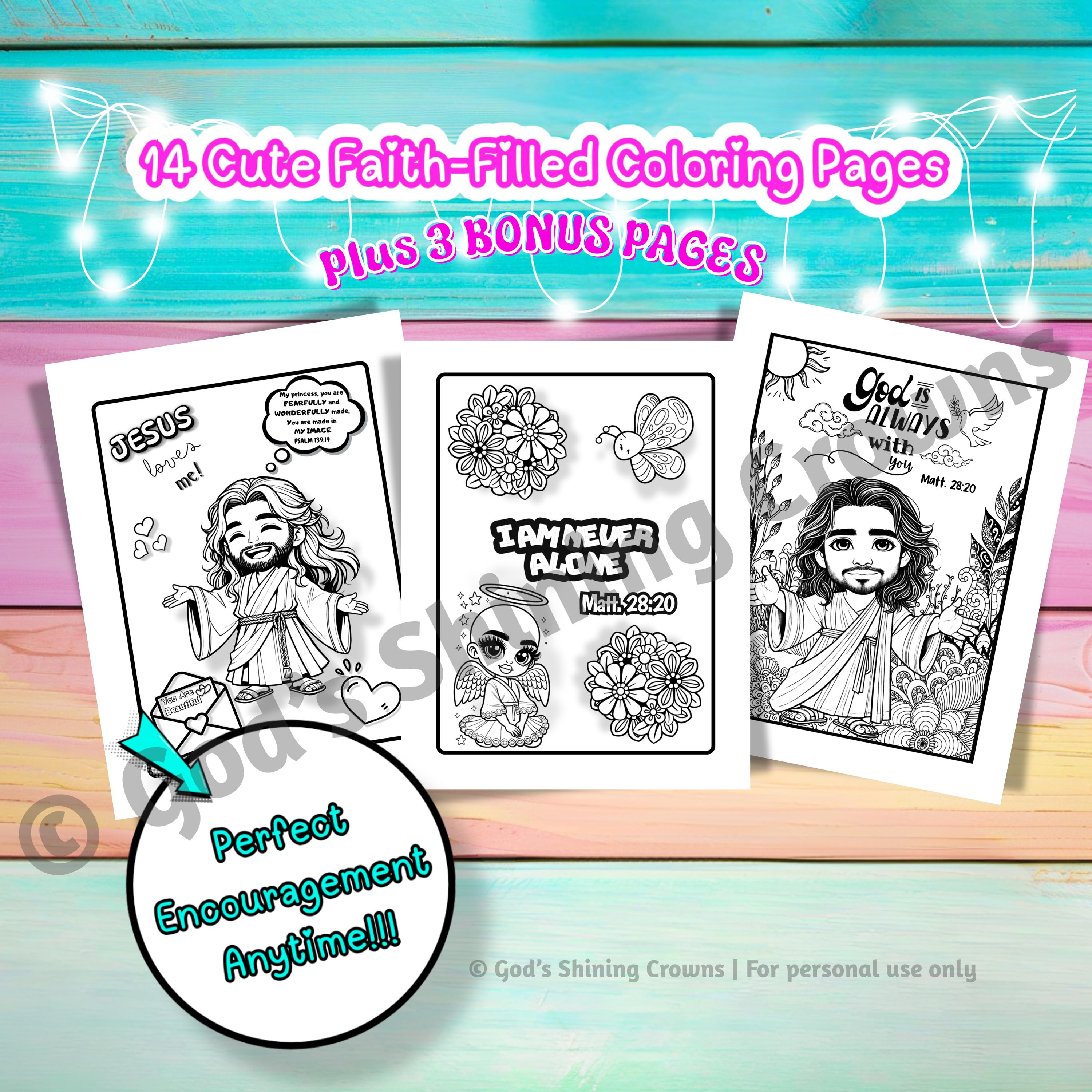 Bald Girl Christian Coloring Pages | Alopecia & Chemo Support (PNG ...