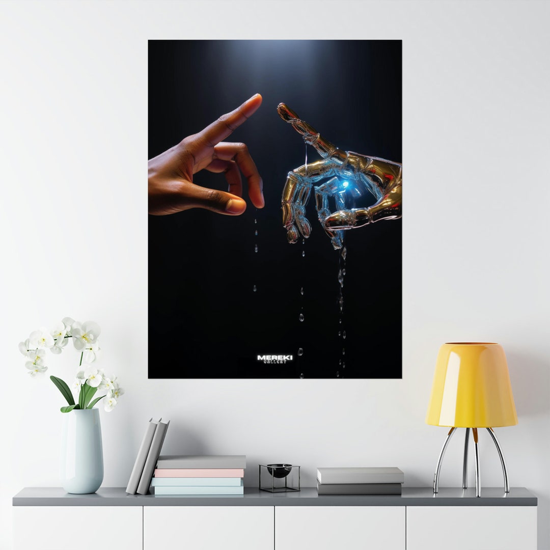 Hand of Creation Art Print Human and Robotic Hands Touching - Etsy