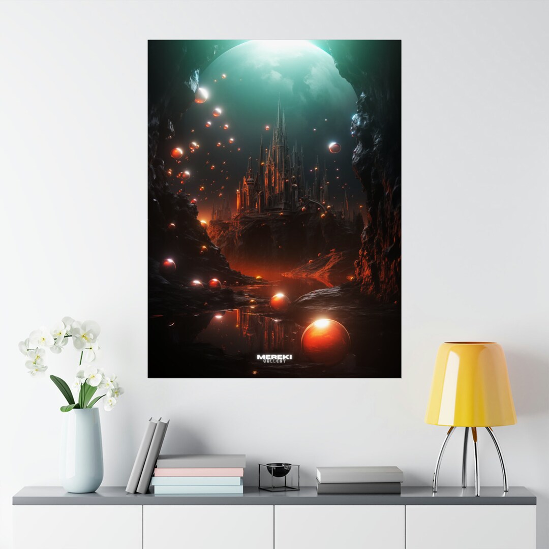 Mereki Gallery Fantasy Art Poster Surreal Gothic Sci-fi Castle in Alien ...