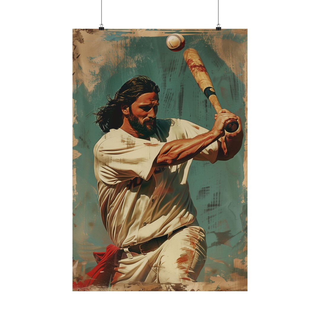 Jesus Christ Vintage Baseball Player Art Print Classic Sports ...