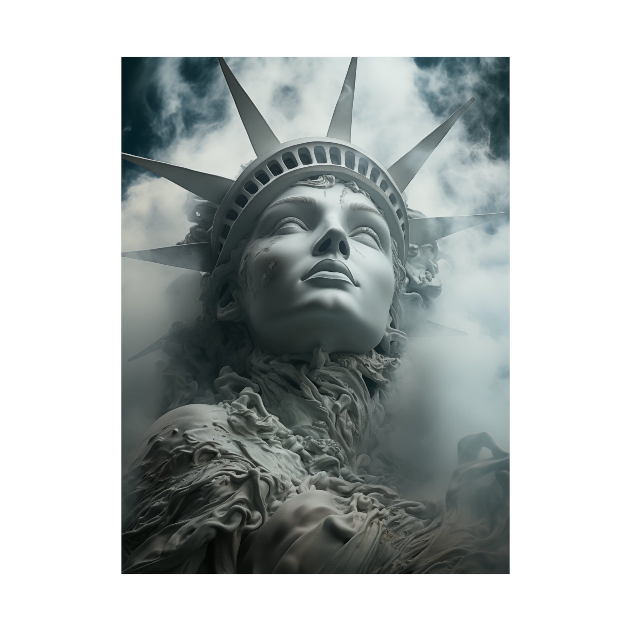 Dramatic Statue of Liberty Artwork Ethereal Liberty Portrait Mereki ...