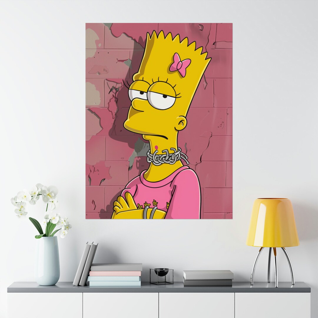 LISA SIMPSON Chic Rebel Girl Poster Sassy Attitude and Pink Hues Modern ...