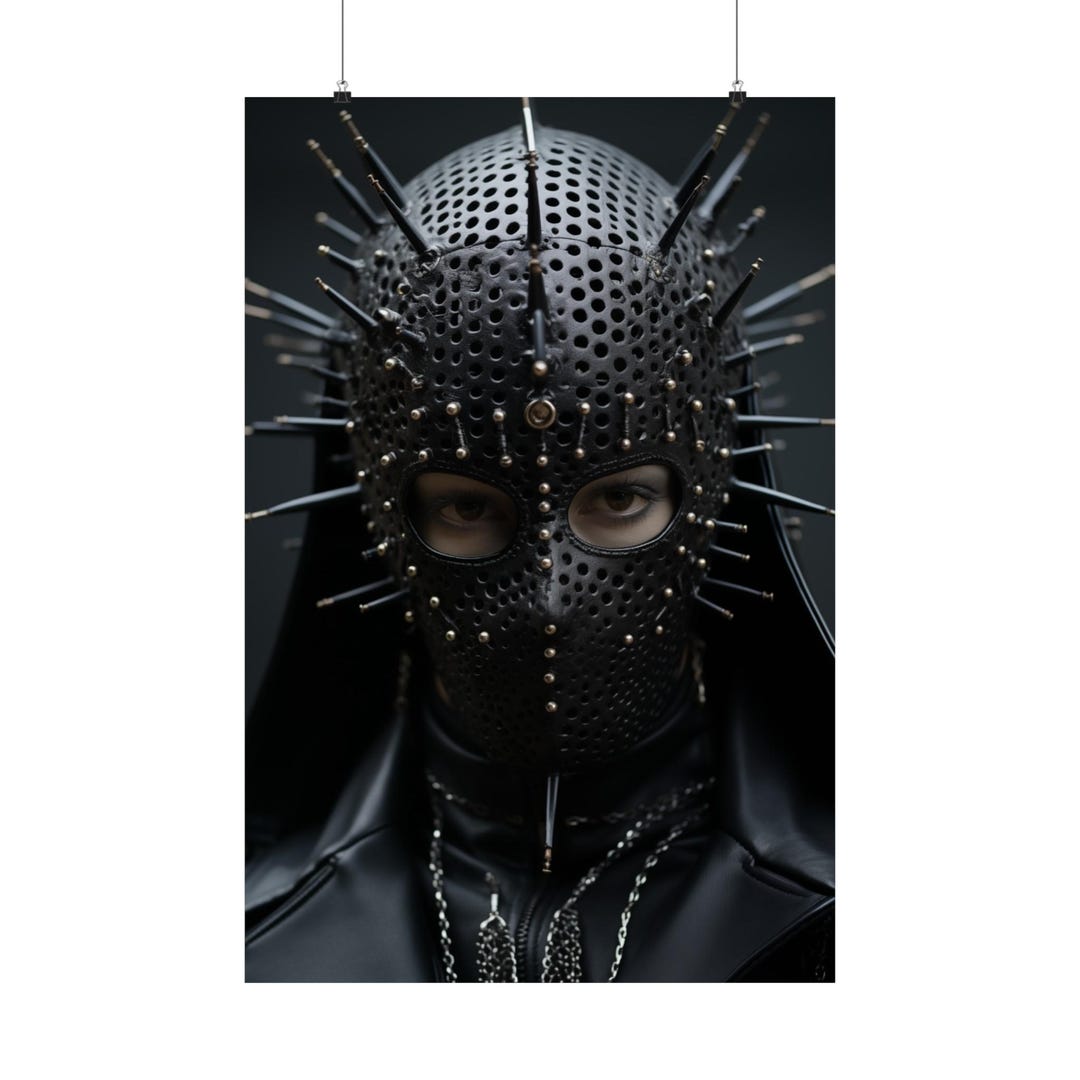 Enigmatic Spiked Helmet Portrait Edgy Fashion Art Mereki Gallery ...