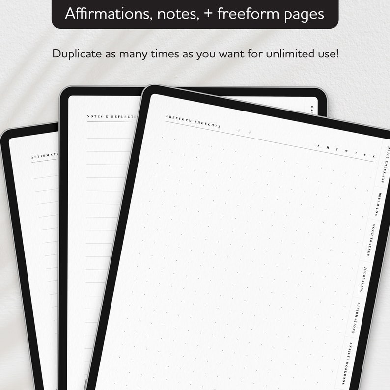 Digital Mindfulness Journal for Goodnotes on iPad Daily Check-ins, Mood ...