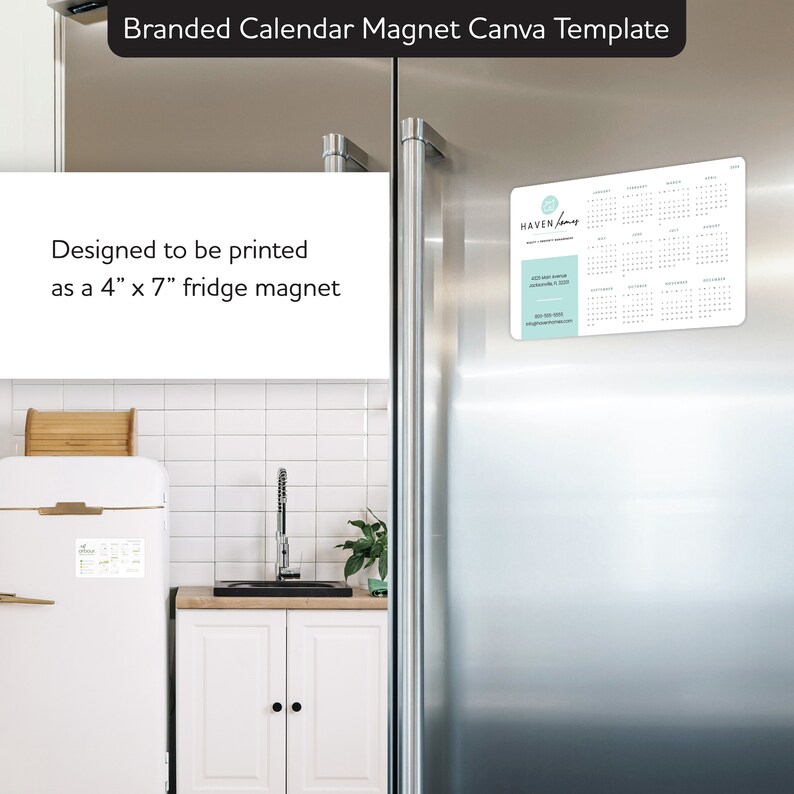 2024 Branded Calendar Magnet Canva Template Printable, Editable ...