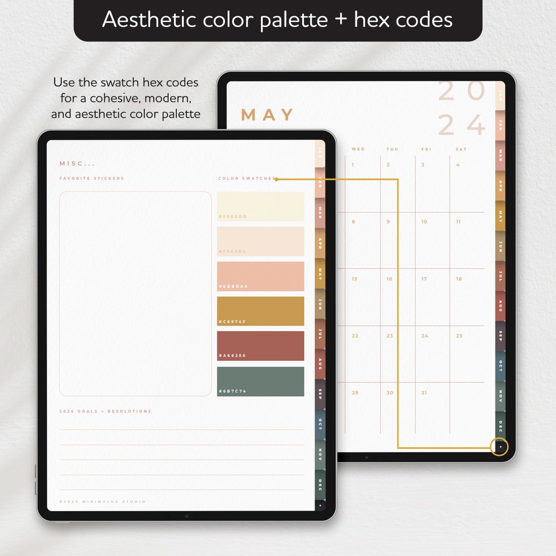 2024 Boho Digital Planner for Goodnotes on iPad Monthly Daily Views ...