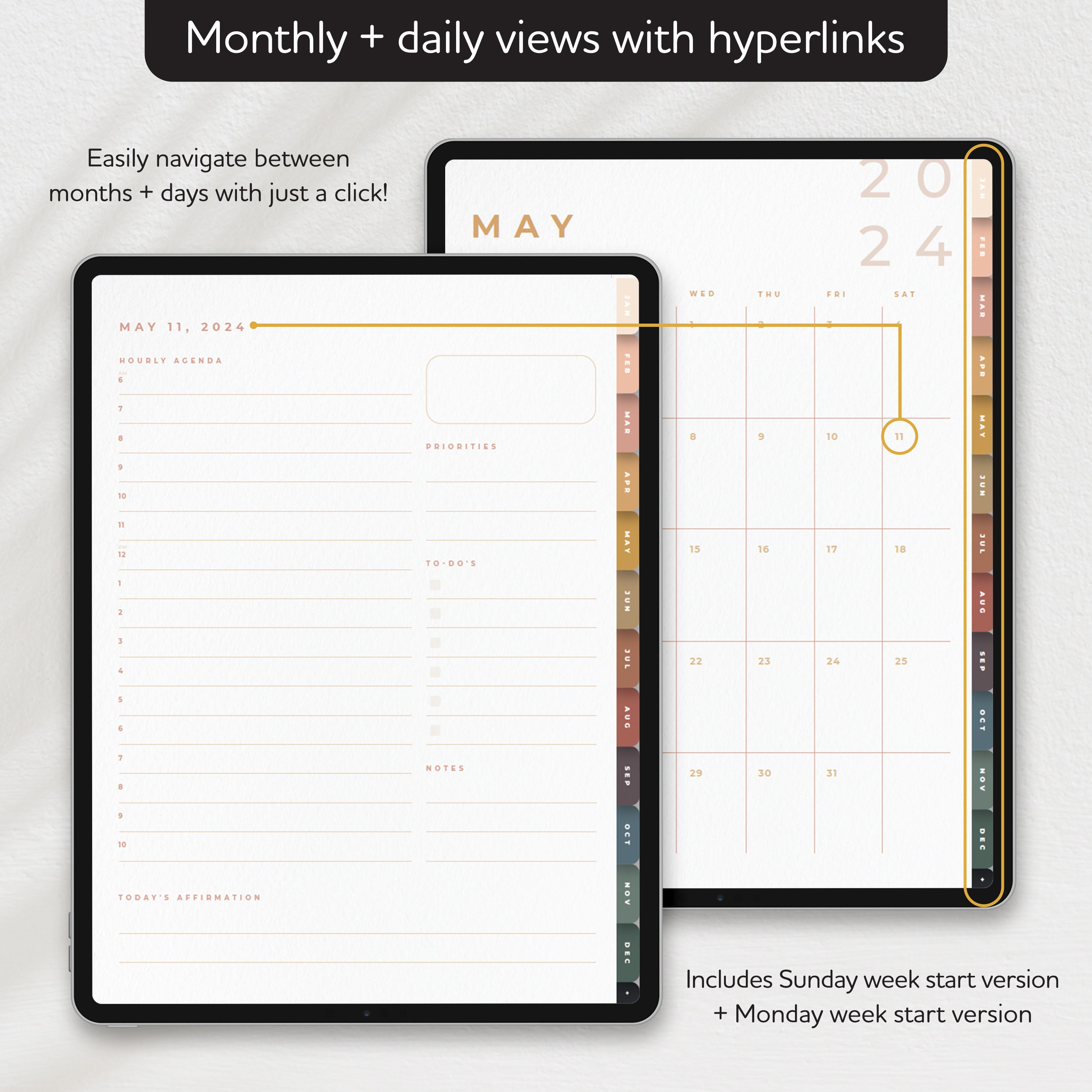 2024 Boho Digital Planner for Goodnotes on iPad Monthly Daily Views ...