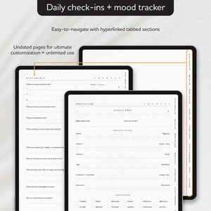 Digital Mindfulness Journal for Goodnotes on iPad Daily Check-ins, Mood ...