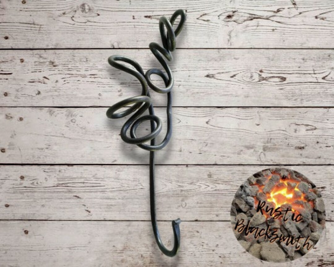 Blacksmith Made Hand Forged Black Metal Hook - Etsy