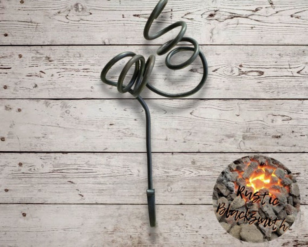 Blacksmith Made Hand Forged Black Metal Hook - Etsy