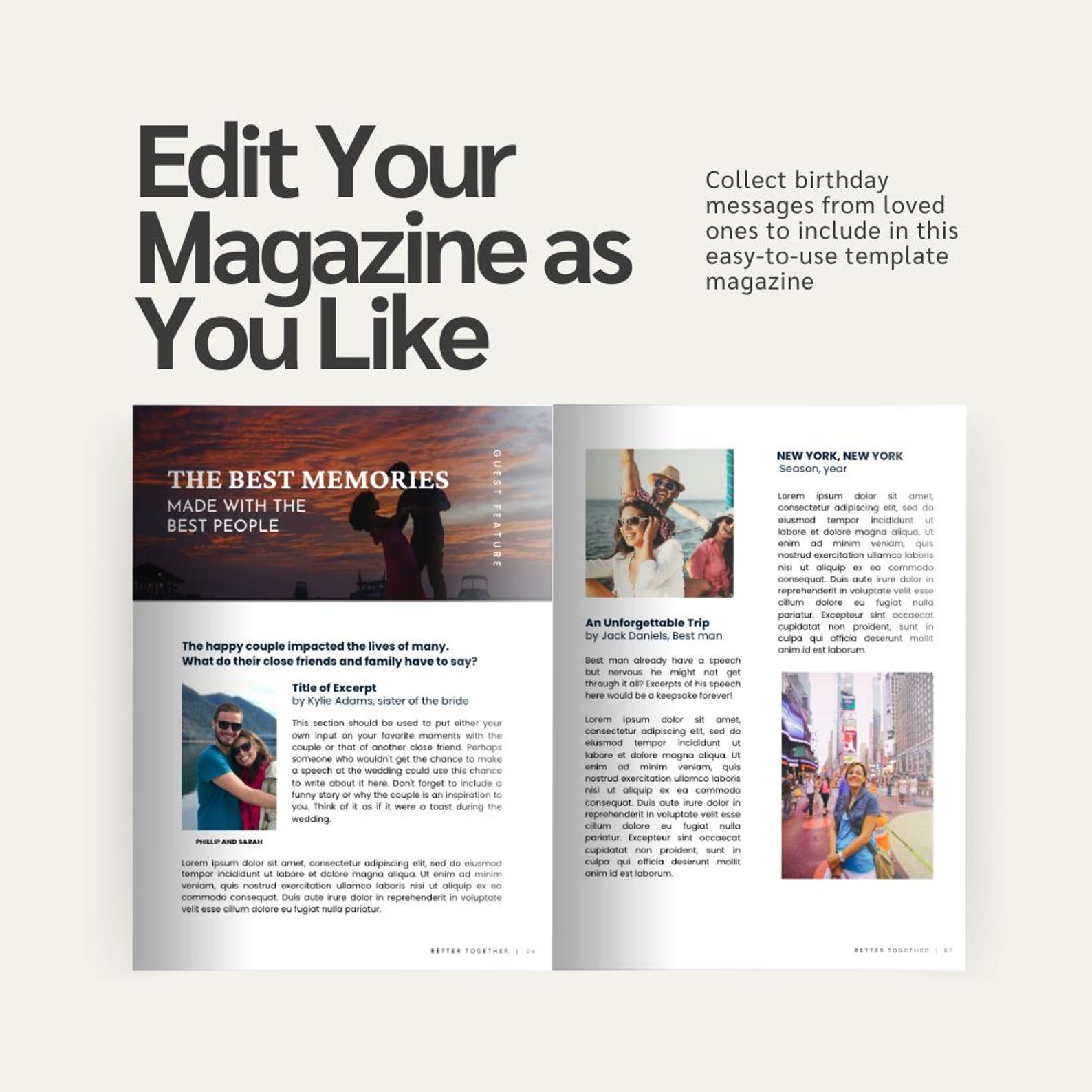 Custom Wedding Magazine Template | Bridal Couple Gift, Personalized ...