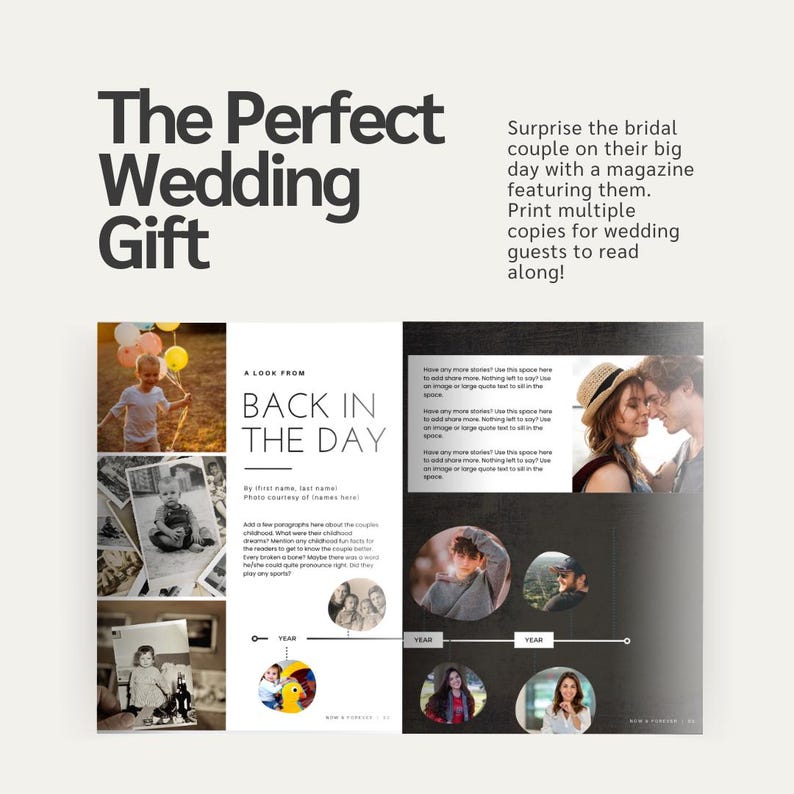 Custom Wedding Magazine Template | Bridal Couple Gift, Personalized ...