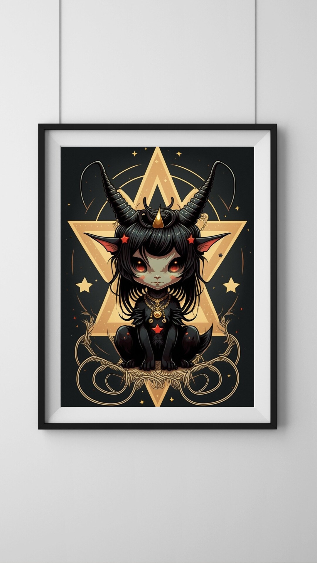 Satanic Baphomet Cartoon Digital Print Digital Art Baphomet Art Baby ...