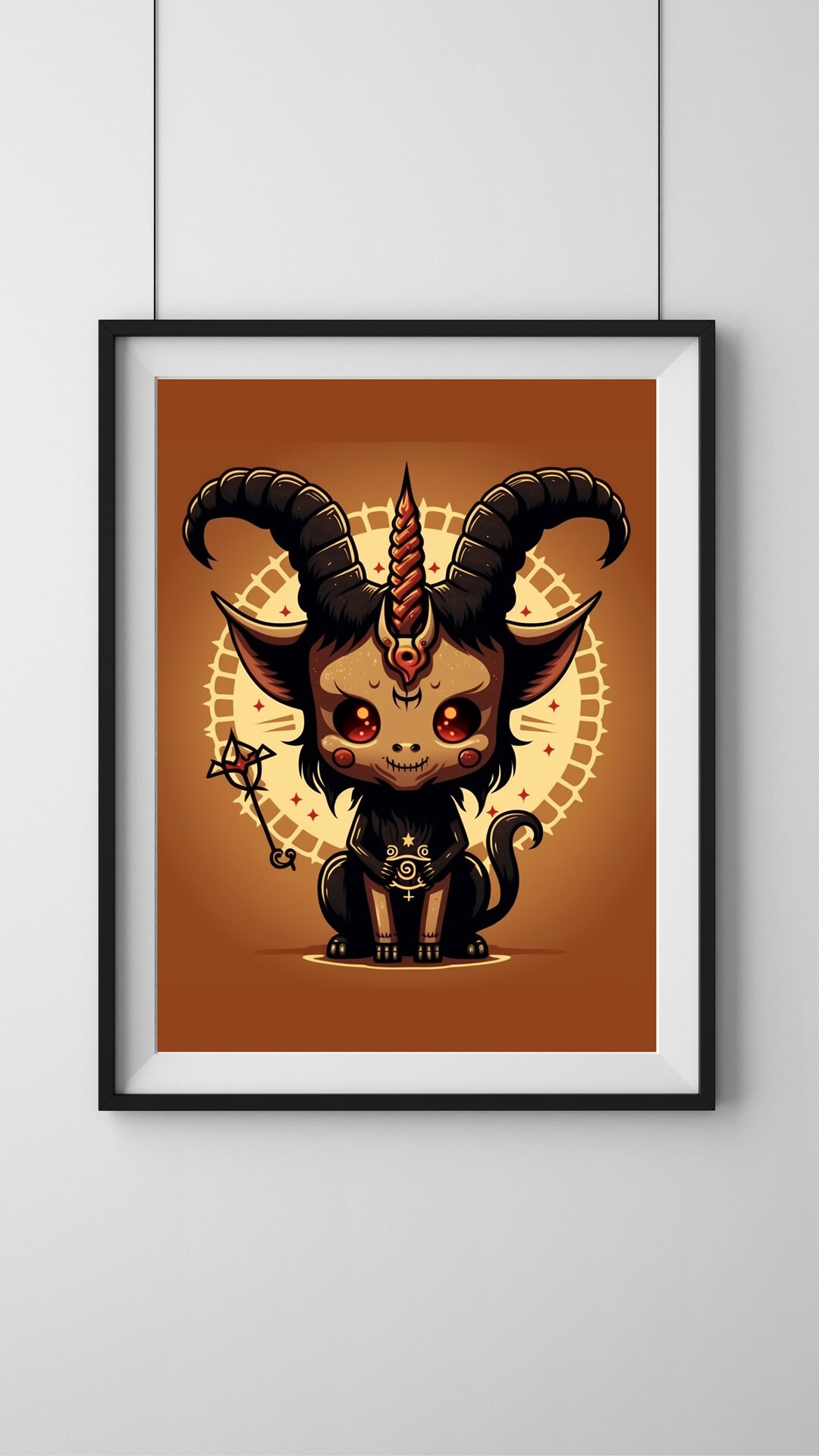 Cute Baphomet Cartoon Digital Print Digital Art Baphomet Art Baby ...