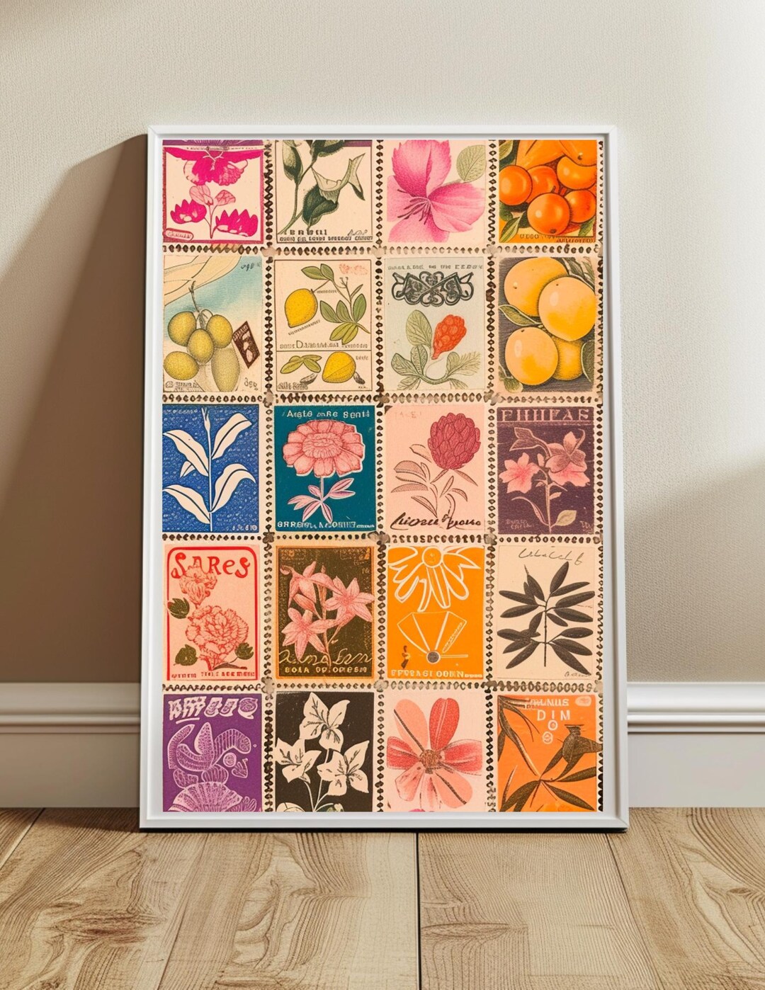 Vintage Stamps Printable Poster Print, Vintage Wall Art, Vintage Decor ...