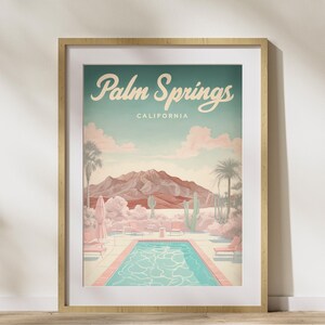 Vintage Wall Art, Palm Springs Art Print, Digital Download, City Wall ...