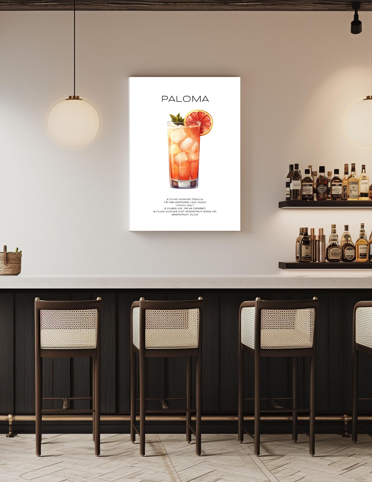 Paloma Wall Art Print | Cocktail Poster | Trendy Wall Art | Minimalist ...