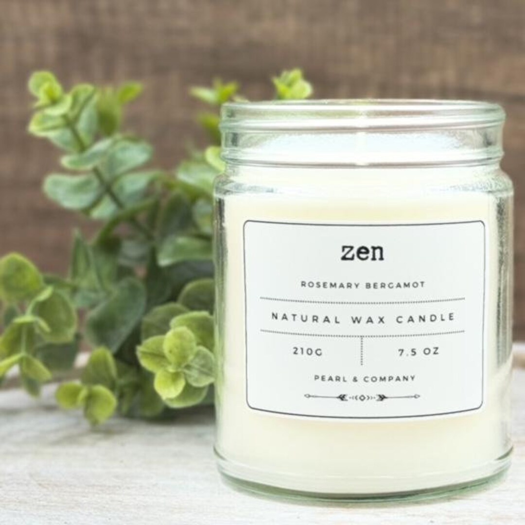 Zen - Rosemary Bergamot - Tranquility - Hand Poured Natural Candles - Etsy
