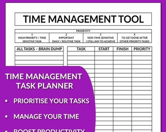 Daily Timebox Planner Printable PDF Template To-do List Time Management ...