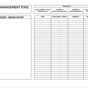 Team Management Task Planner - Printable PDF - Etsy
