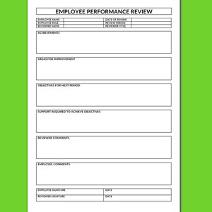 Employee Performance Review Discussion - Printable PDF - Etsy