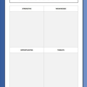 SWOT Analysis - Printable PDF Set - Etsy