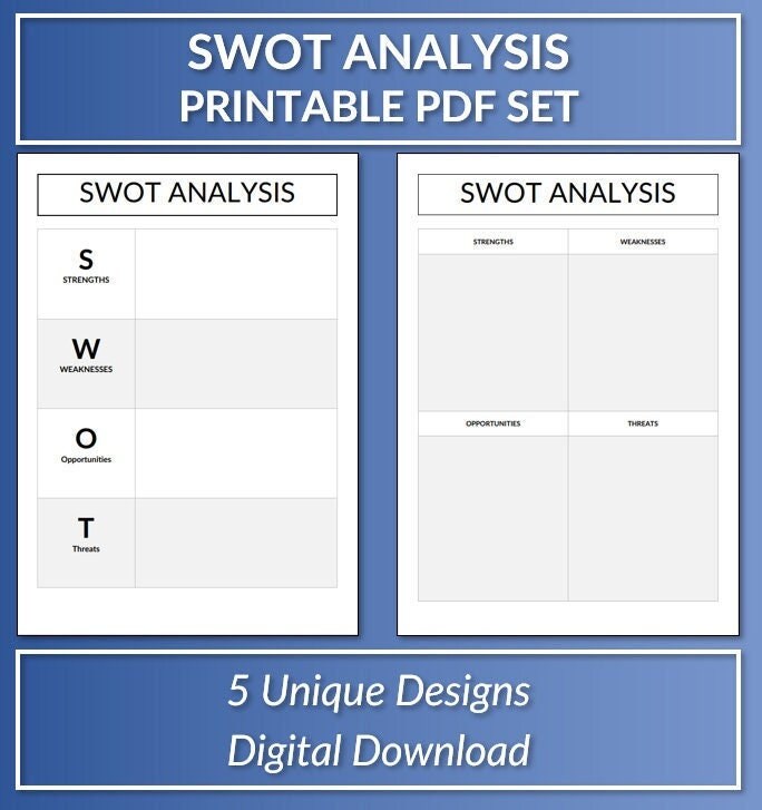 SWOT Analysis - Printable PDF Set - Etsy