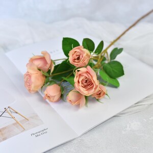 Real Touch Caramel Toffee Rose Spray - High Quality Artificial Flower ...