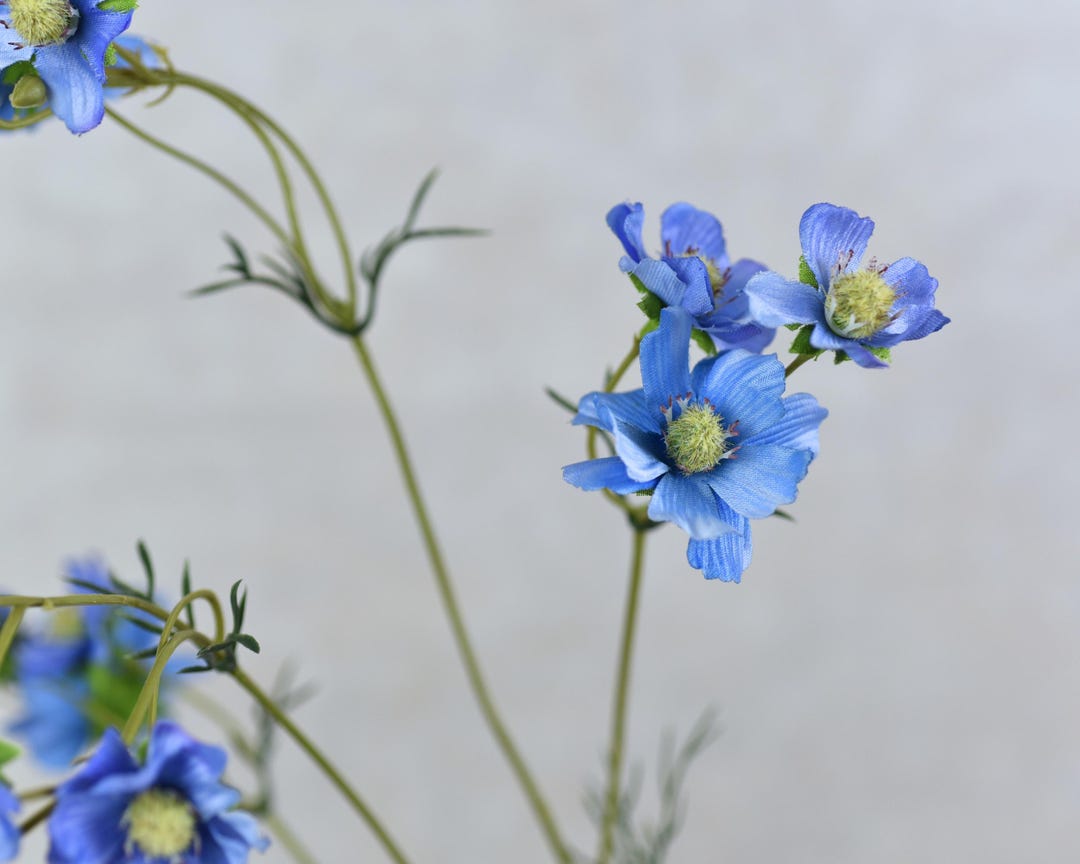 Faux Blue Small Cosmo Flower Spray - High Quality Artificial Floral ...