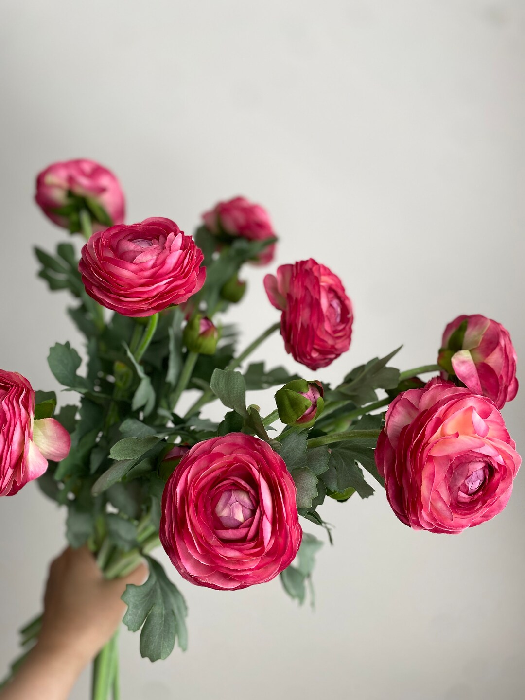 Faux Ranunculus Flower Stem - High Quality Artificial Floral / Wedding ...