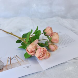 Real Touch Caramel Toffee Rose Spray - High Quality Artificial Flower ...